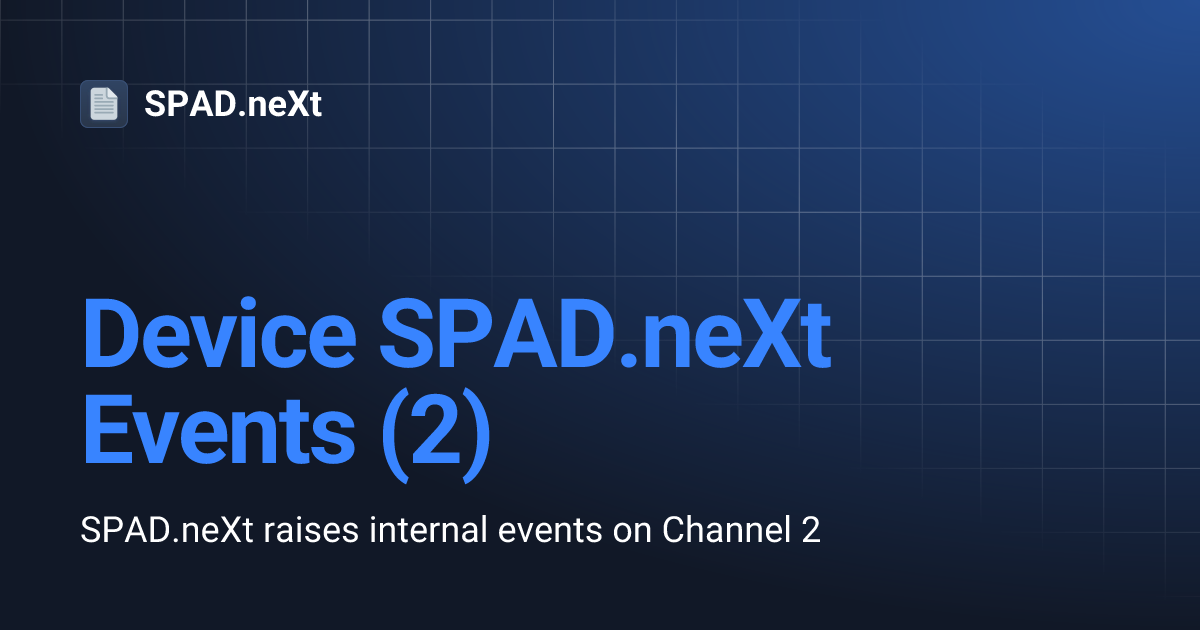 Device SPAD.neXt Events (2) | SPAD.neXt