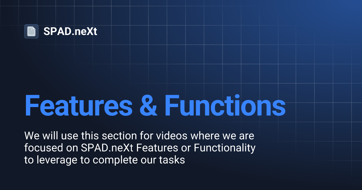 Features & Functions | SPAD.neXt