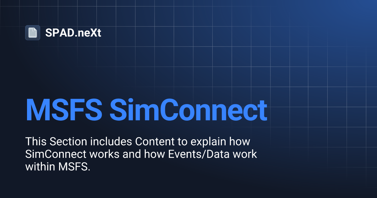 MSFS SimConnect | SPAD.neXt
